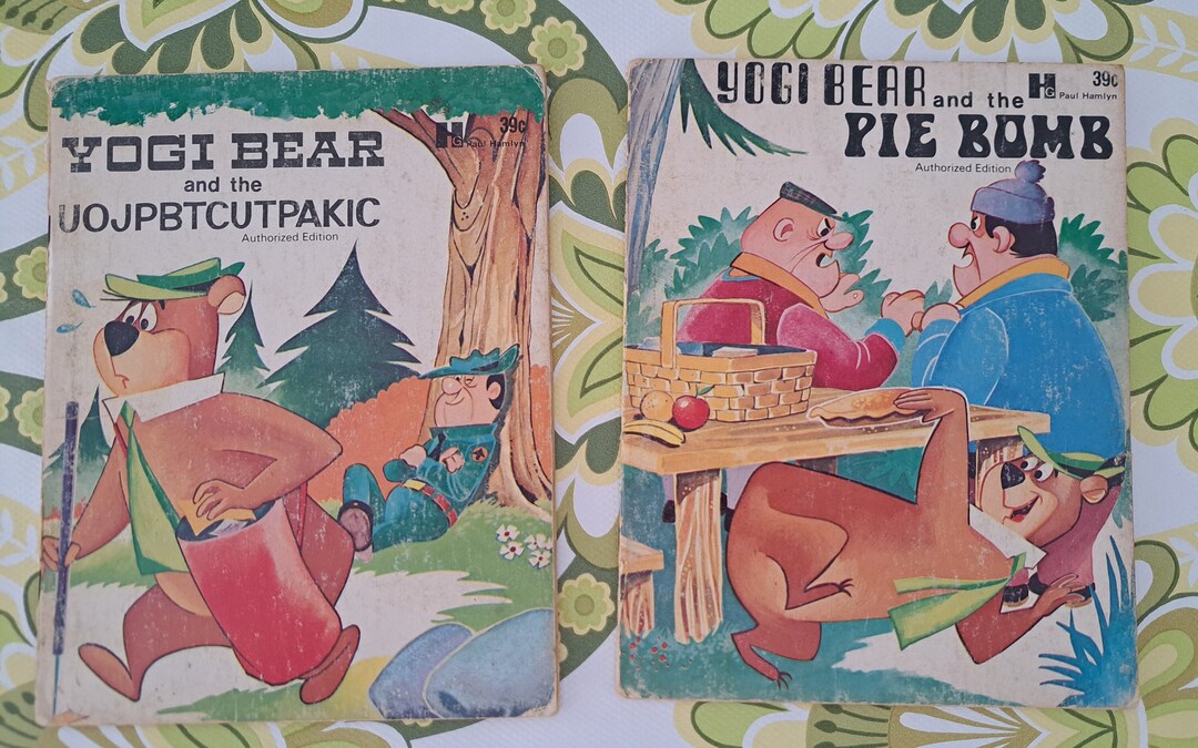 Vintage Set of 2 Yogi Bear Books Published 1972, Children's Cartoon Book Collection. Retro 1970s ...