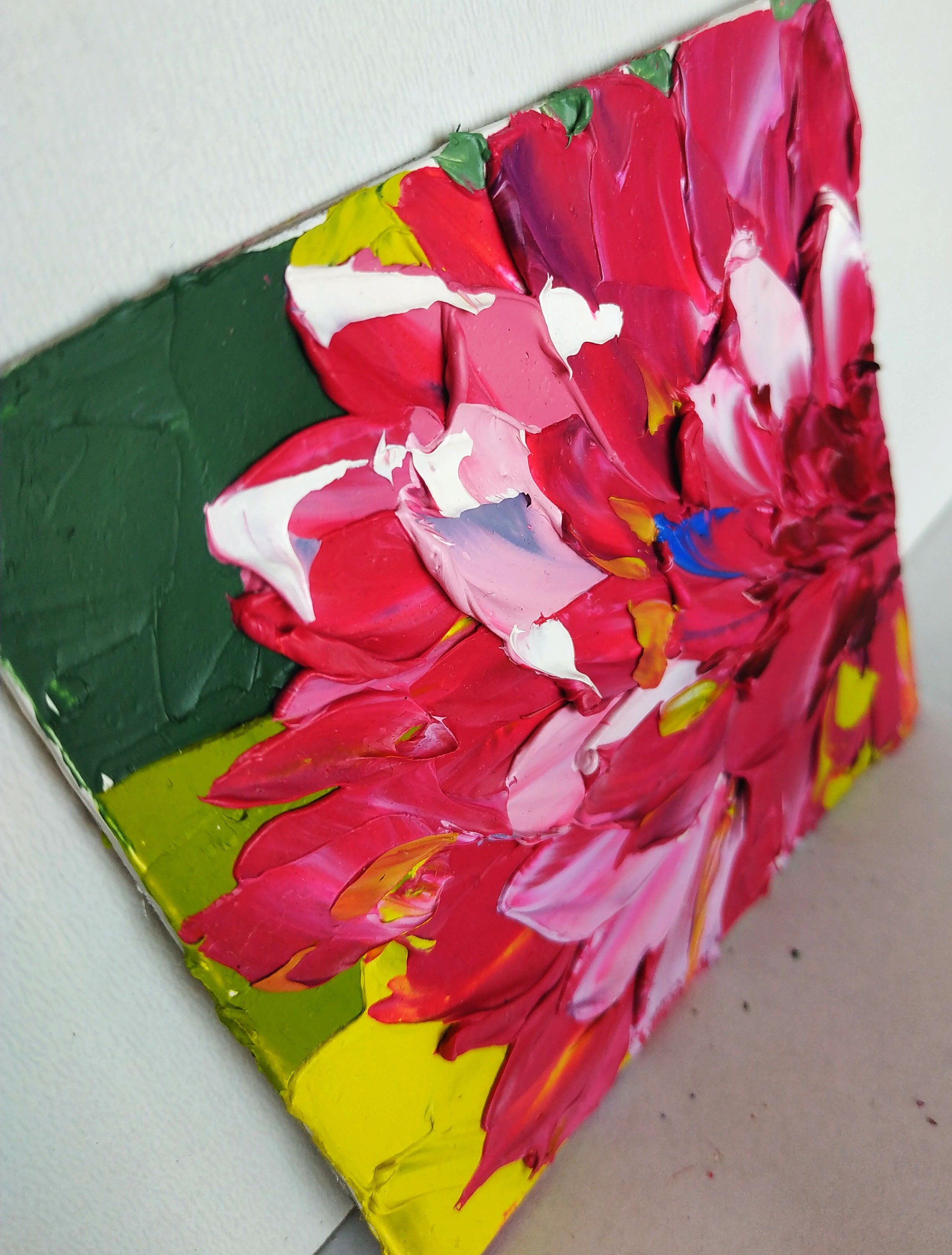 Impasto Texture Pink Abstract Georgina Flower Floral Optimistic ...