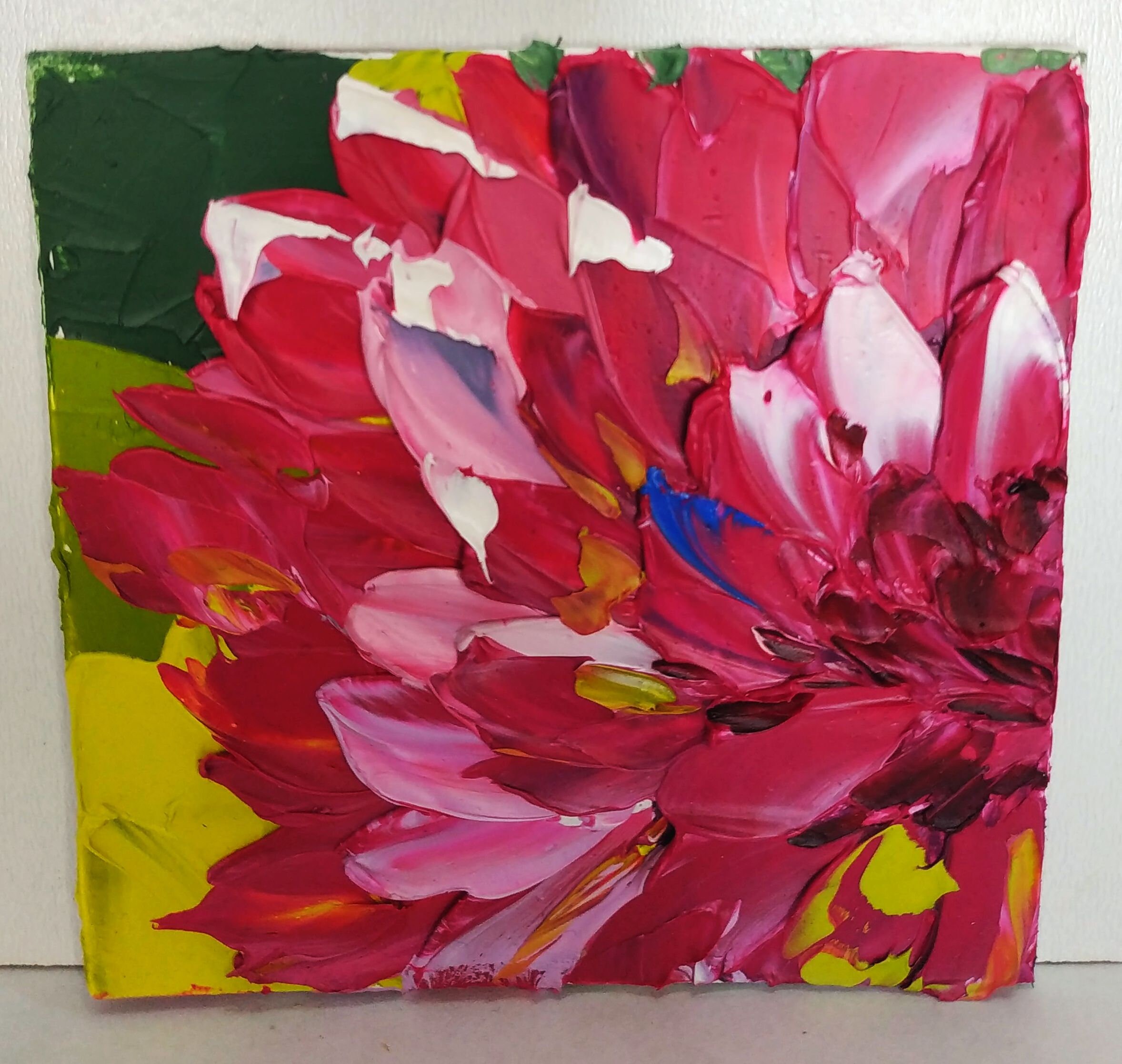 Impasto Texture Pink Abstract Georgina Flower Floral Optimistic ...