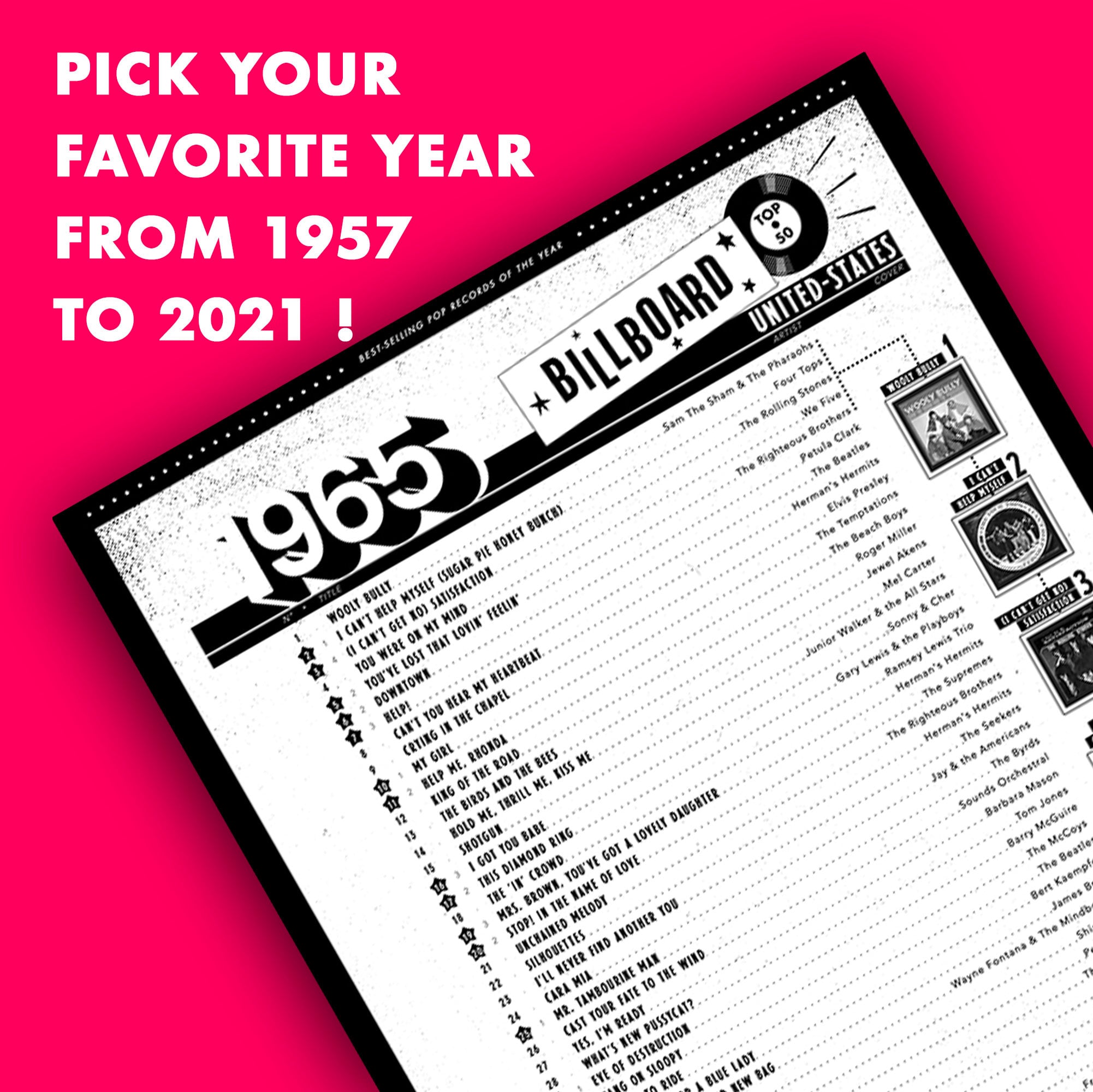 1965 USA Billboard the Official Top 50 Hit-parade Poster - Etsy