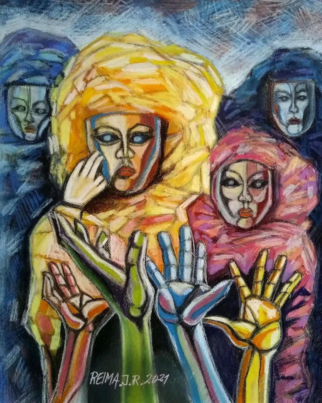 Clean Hands and Masks Reima J.R. Original Fine Art Pastel on Paper - Etsy
