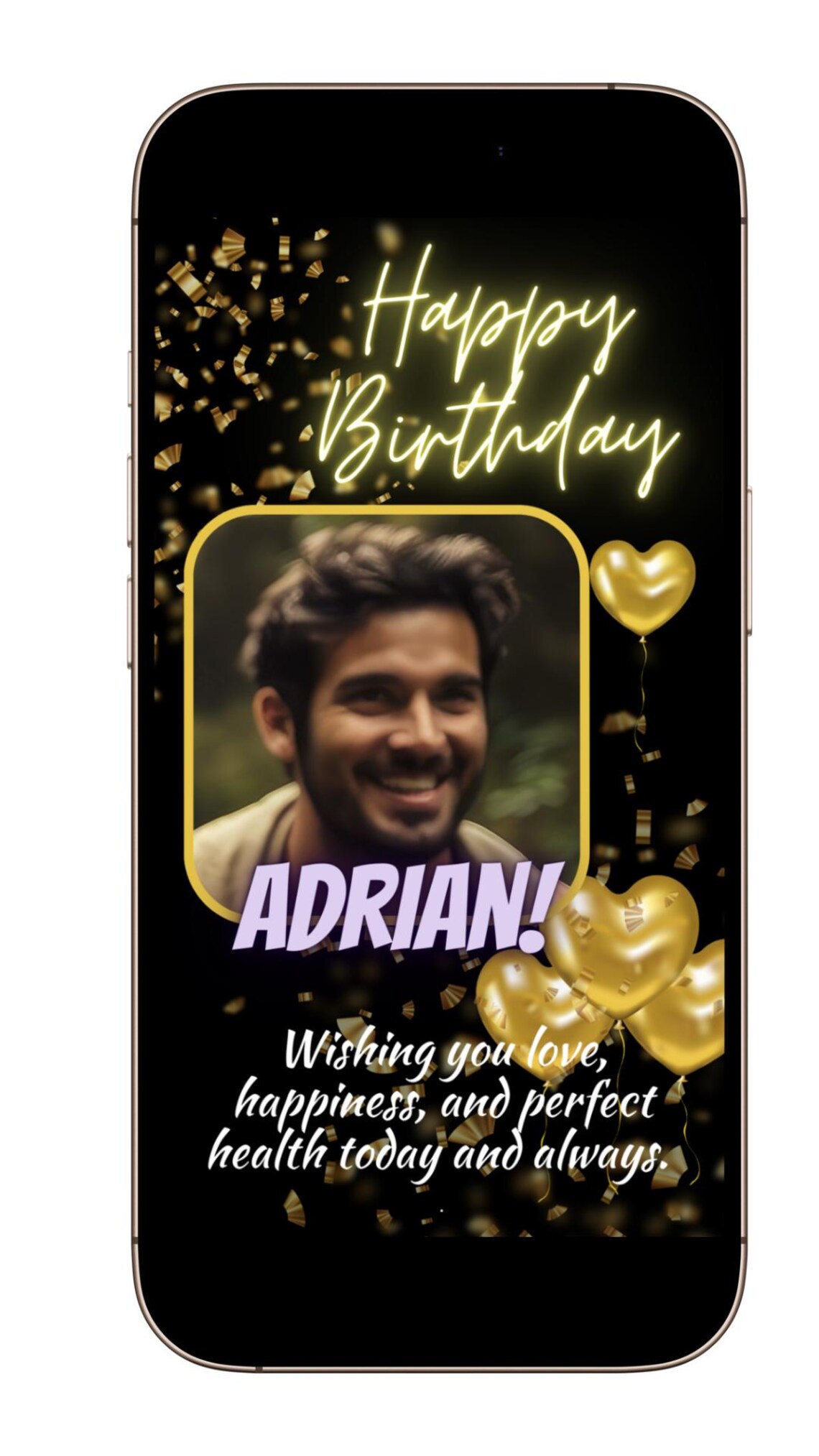 Editable Happy Birthday Card Template With Customizable Personal ...