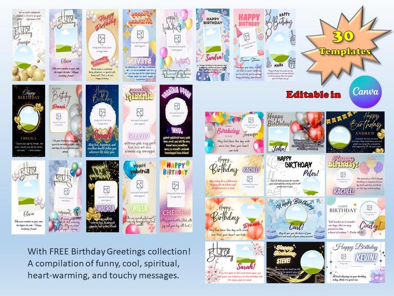 Editable Happy Birthday Card Template With Customizable Personal ...