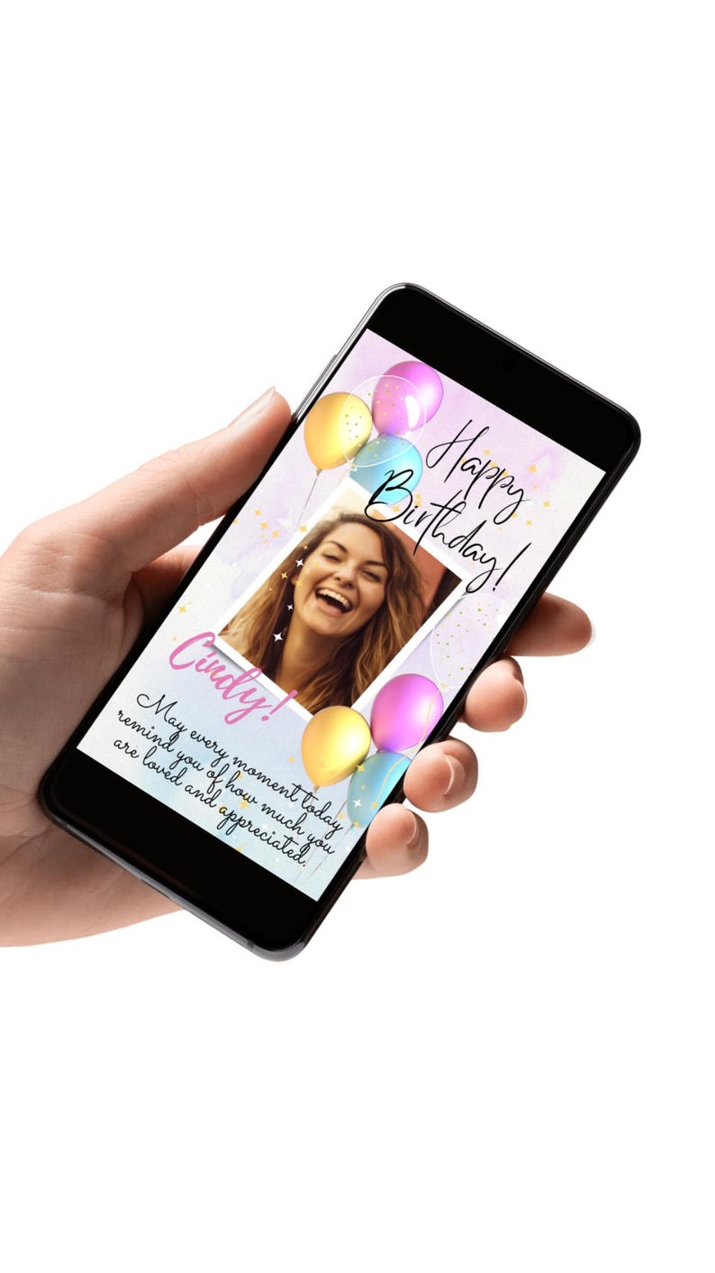 Editable Happy Birthday Card Template With Customizable Personal ...