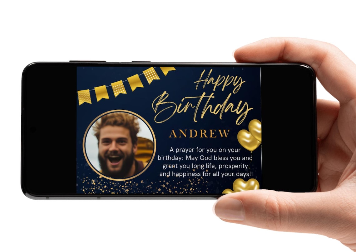 Editable Happy Birthday Card Template With Customizable Personal ...