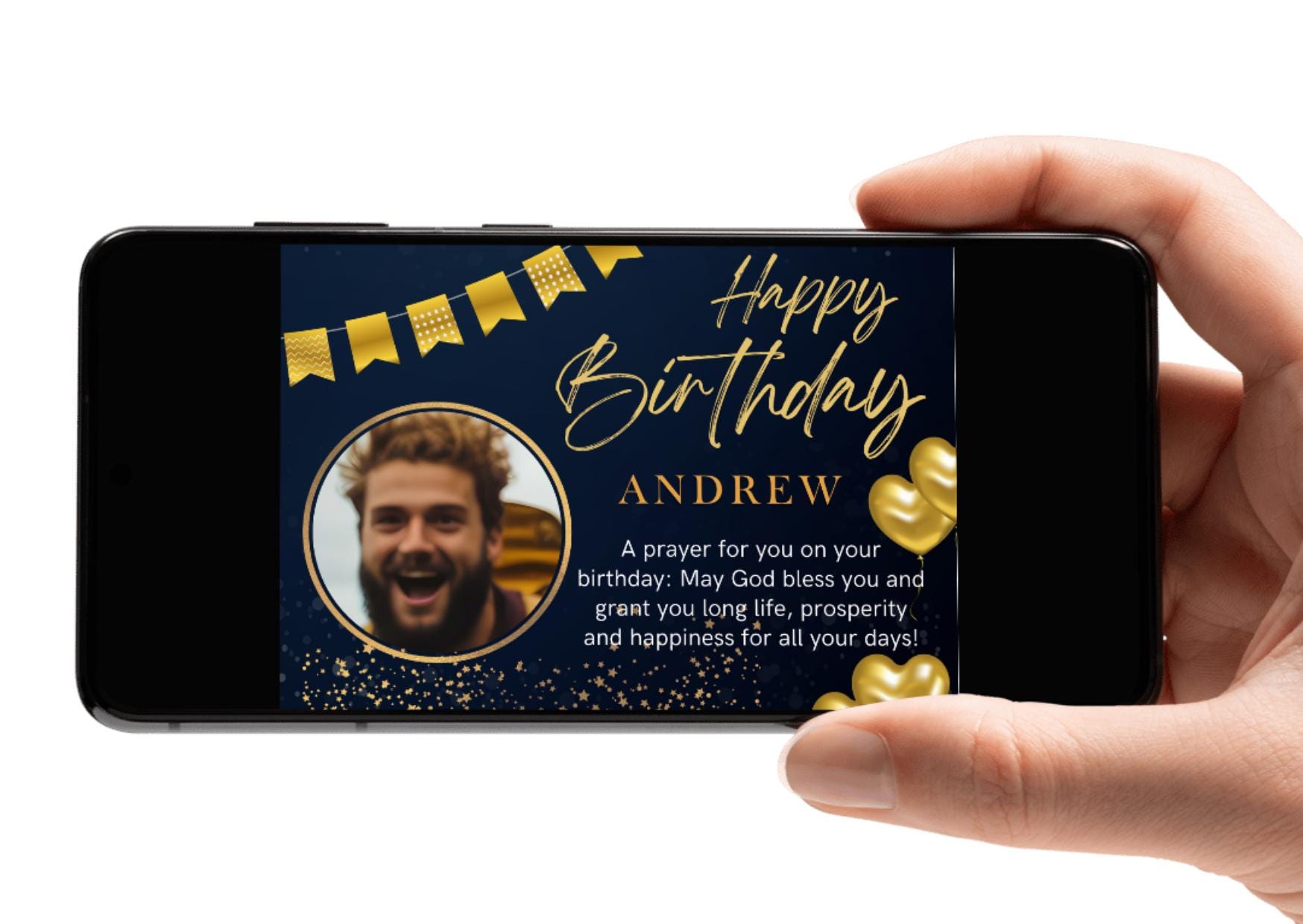 Editable Happy Birthday Card Template With Customizable Personal ...