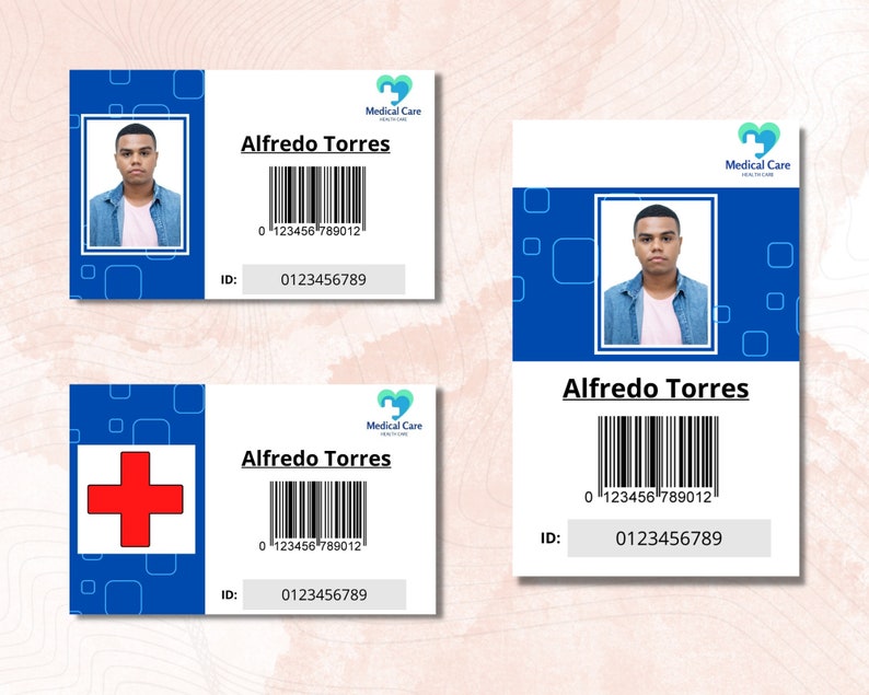 Doctor ID Badge Template for Doctors, Nurse and Hospital Staffs, Fully ...