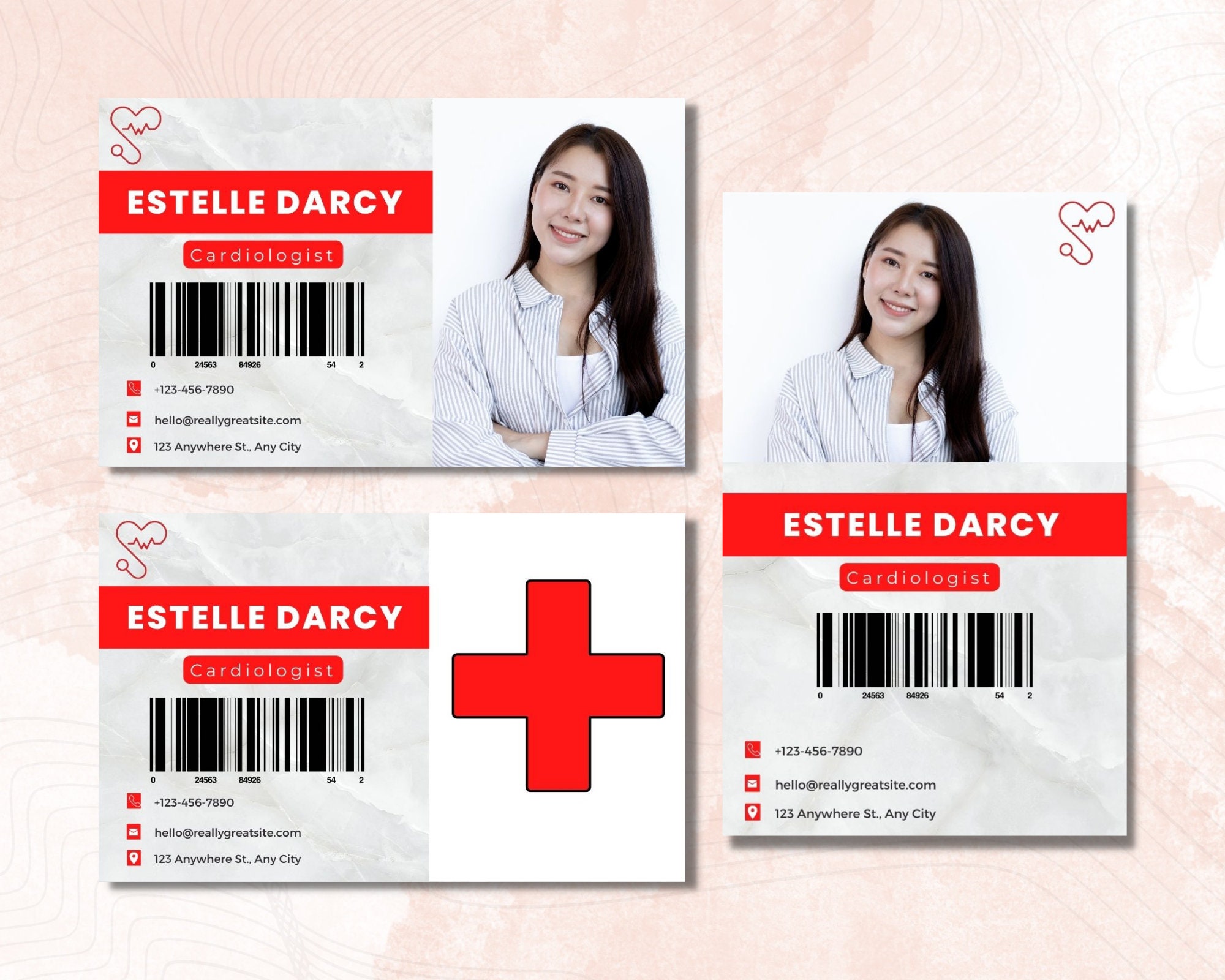 Doctor ID Badge Template for Doctors, Nurse and Hospital Staffs, Fully ...