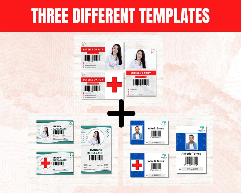 Doctor ID Badge Template for Doctors, Nurse and Hospital Staffs, Fully ...