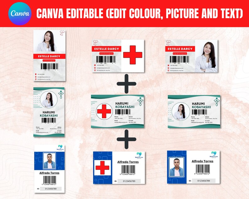 Doctor ID Badge Template for Doctors, Nurse and Hospital Staffs, Fully ...