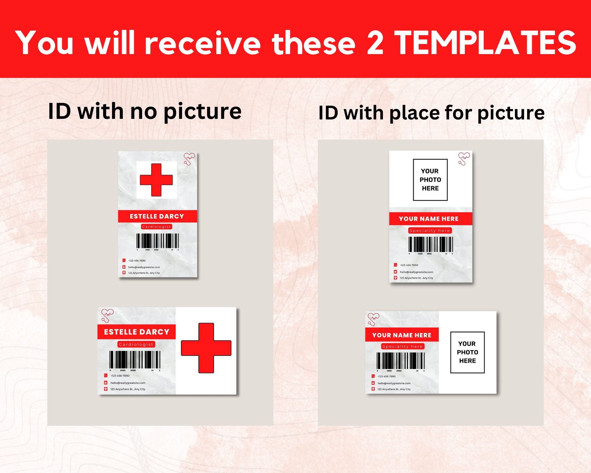 Doctor ID Badge Template for Doctors, Nurse and Hospital Staffs, Fully ...