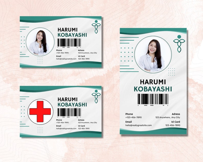 Doctor ID Badge Template for Doctors, Nurse and Hospital Staffs, Fully ...