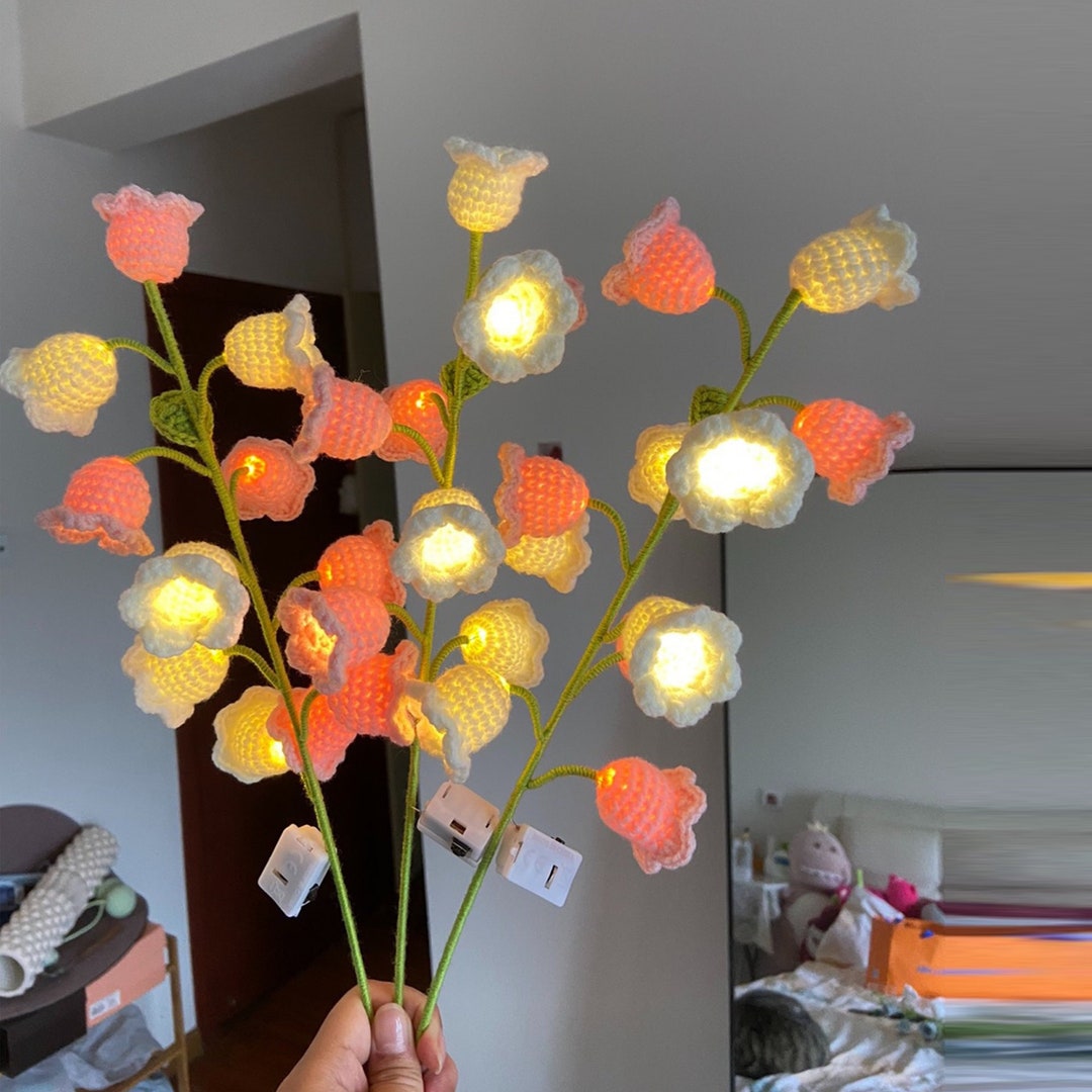 Crochet Lily Lamp, Crochet Flower Light, Handmade Flower, Knitted Lily ...