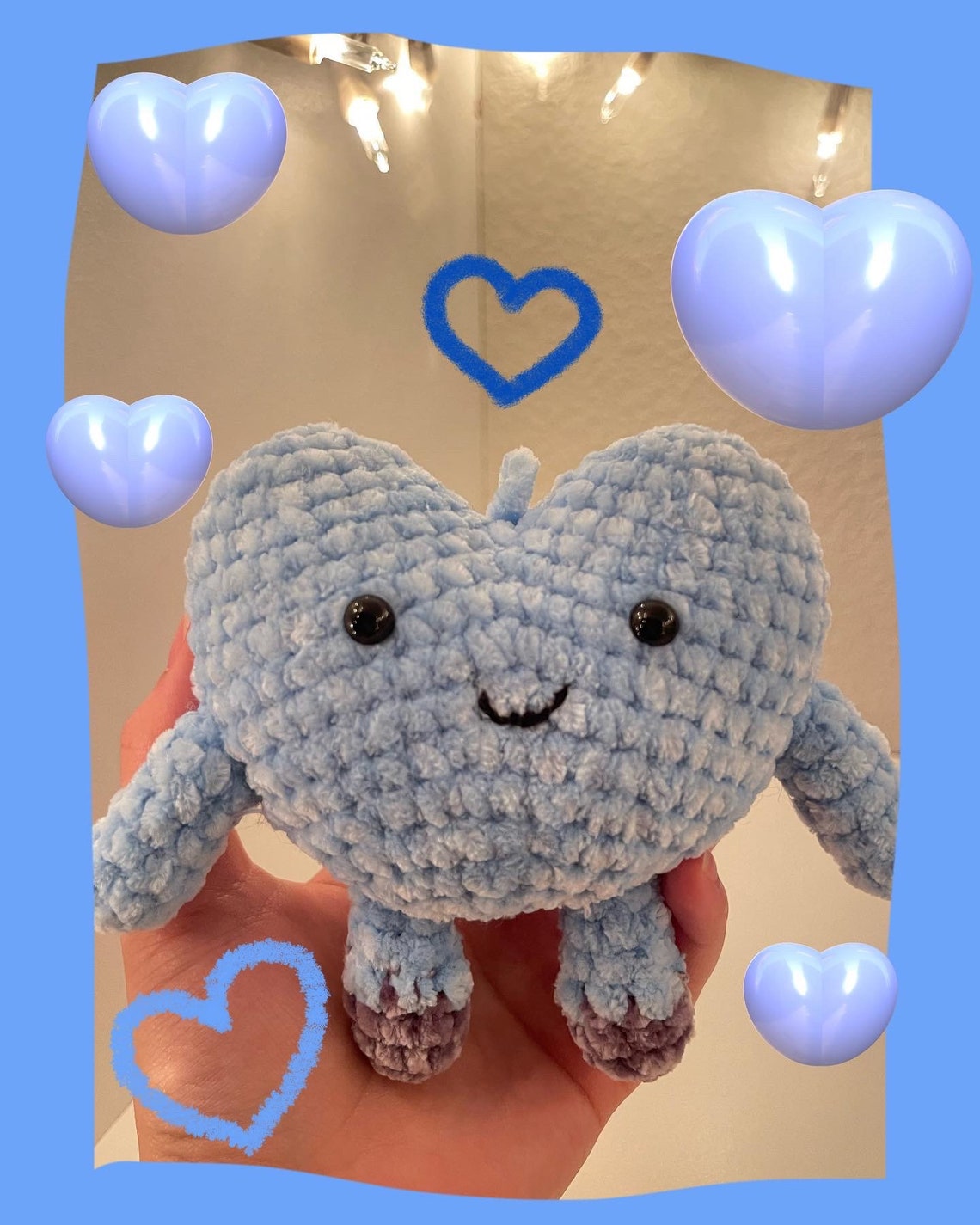 Crochet Plush Heart Amigurumi Heart Plushie Pipi Plushie - Etsy