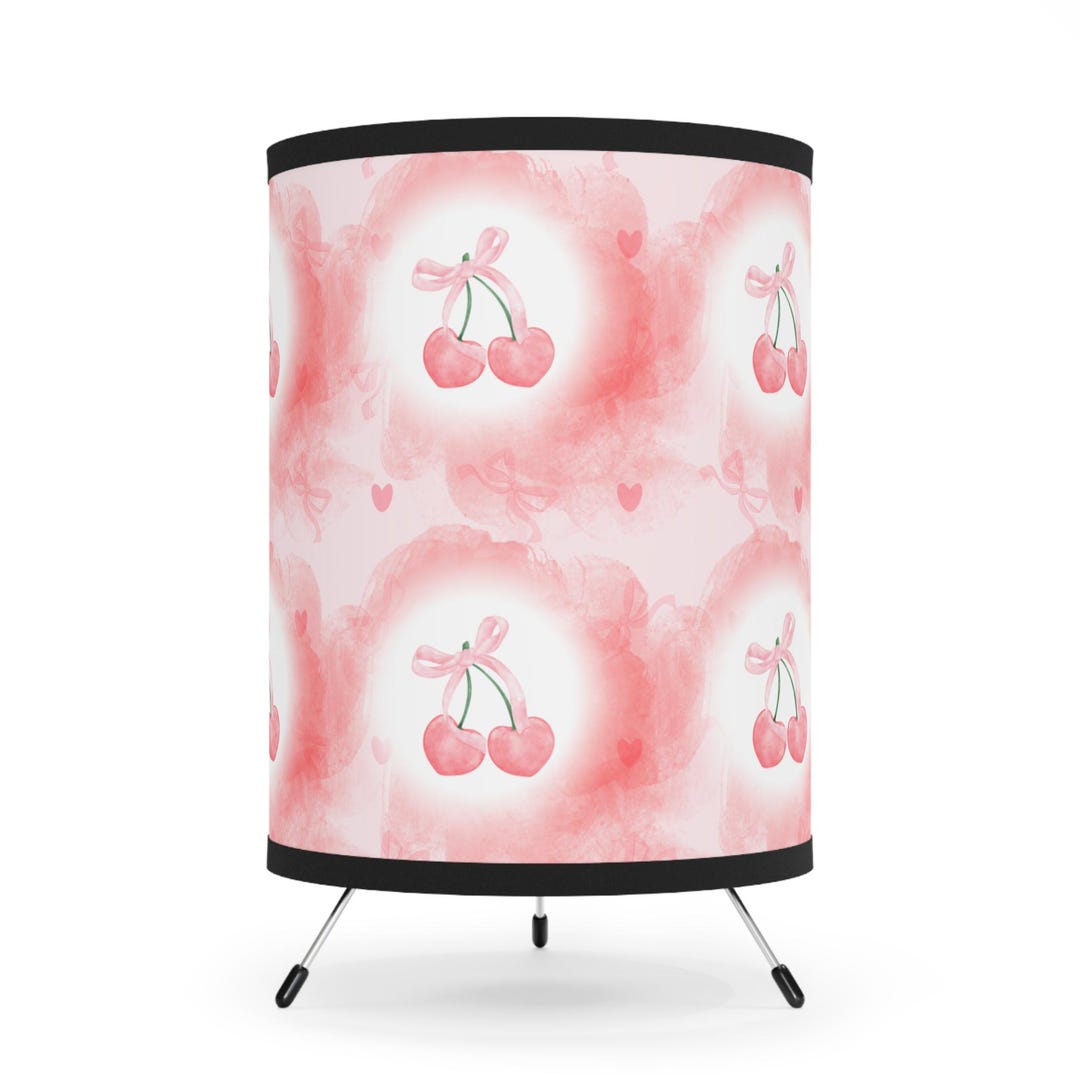 Coquette Cherries Table Lamp | Cute & Vintage Lamp for Girls Bedroom ...