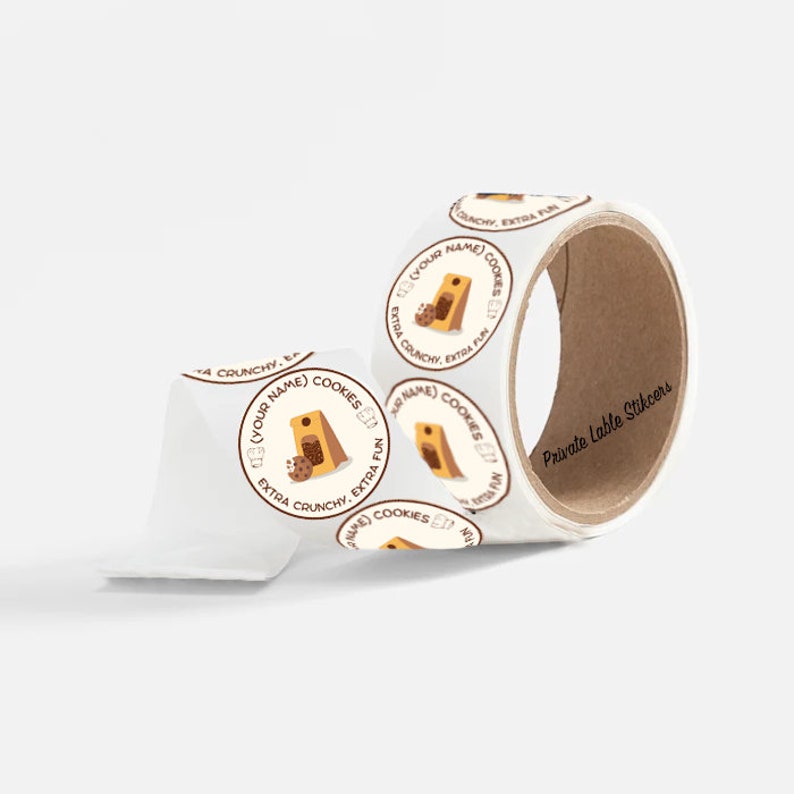 100 X Custom 2" Cookie Stickers / Labels! Your Business Name is Printed ...