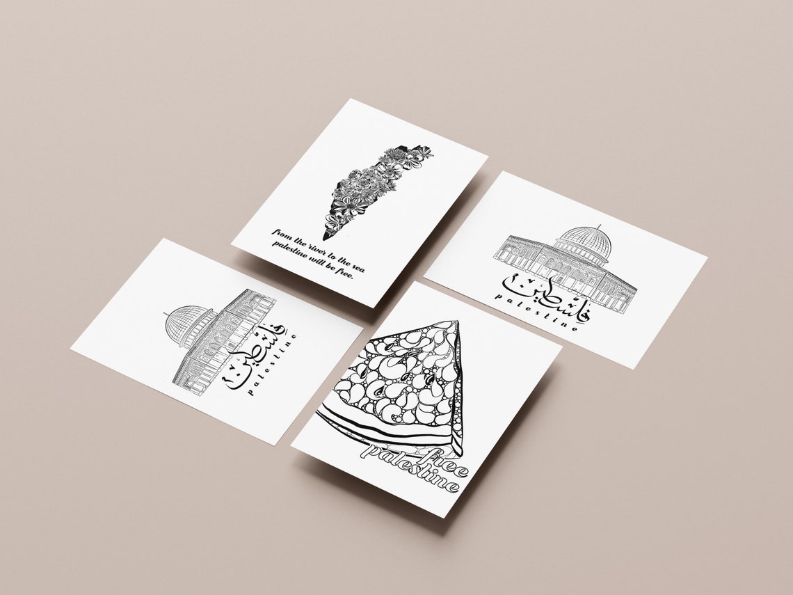 Palestine Printable Colouring Pages, 3 Pages, Pretty Colouring Pages ...
