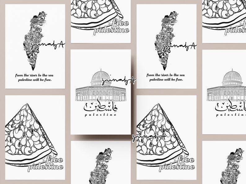 Palestine Printable Colouring Pages, 3 Pages, Pretty Colouring Pages ...
