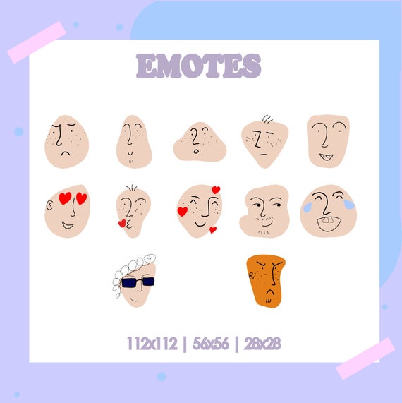 SIMPLY Face TWITCH EMOTES Twitch Graphics Discord - Etsy