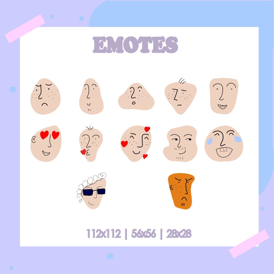 SIMPLY Face | TWITCH EMOTES | Twitch Graphics | Discord | Youtube - Etsy