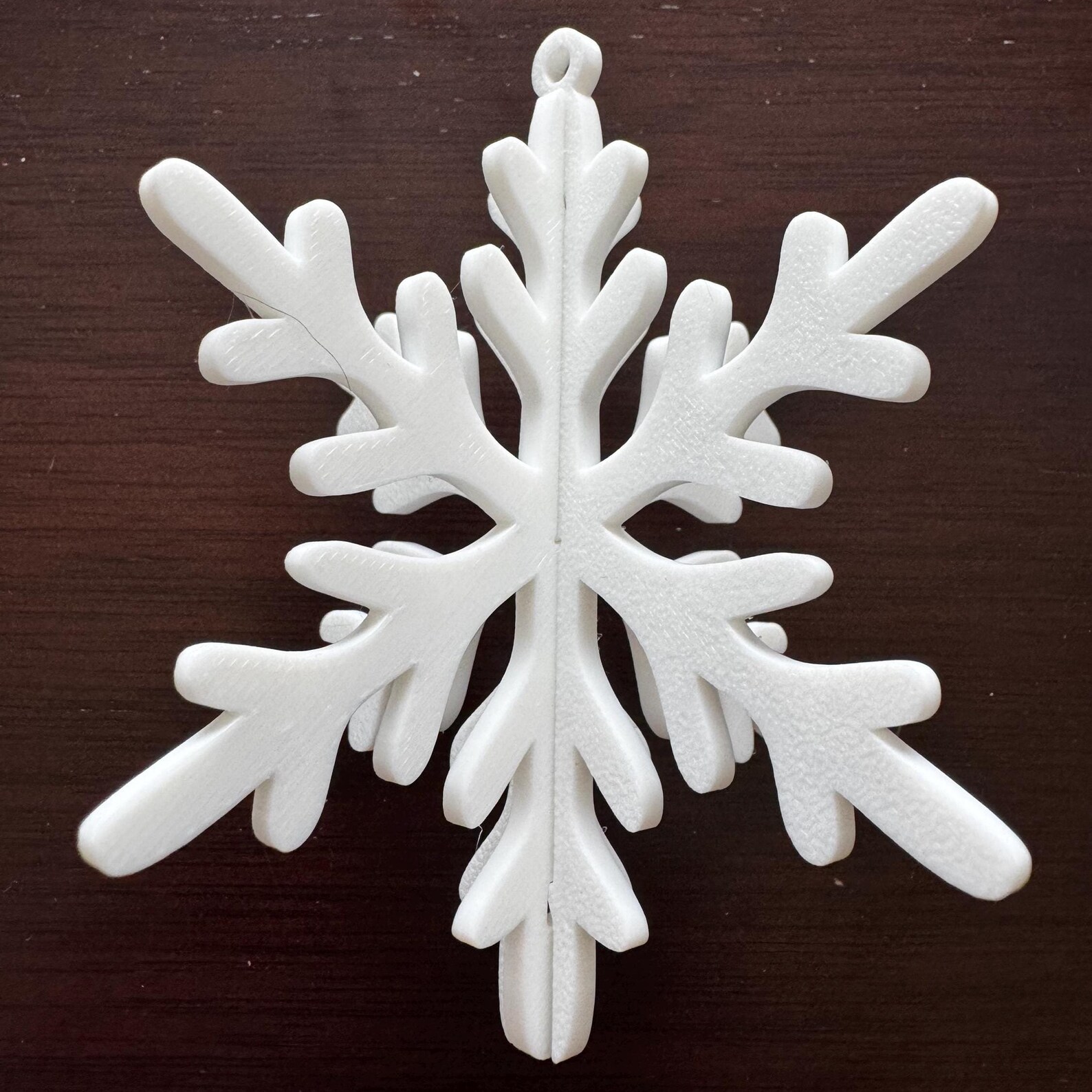 3D Printed Snowflake Ornament Modern Two-piece Design With Hanging Twine - Etsy