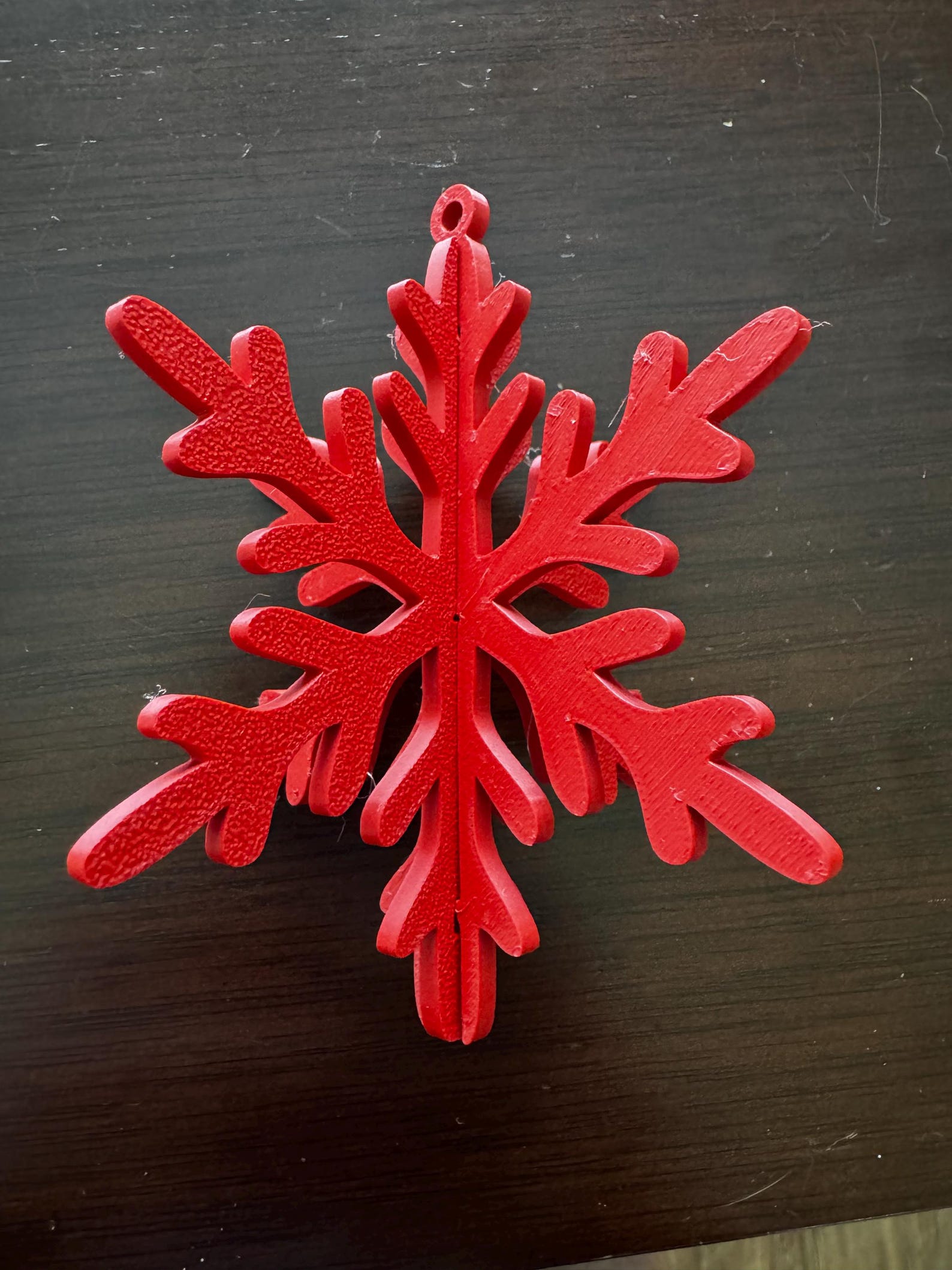 3D Printed Snowflake Ornament Modern Two-piece Design With Hanging ...