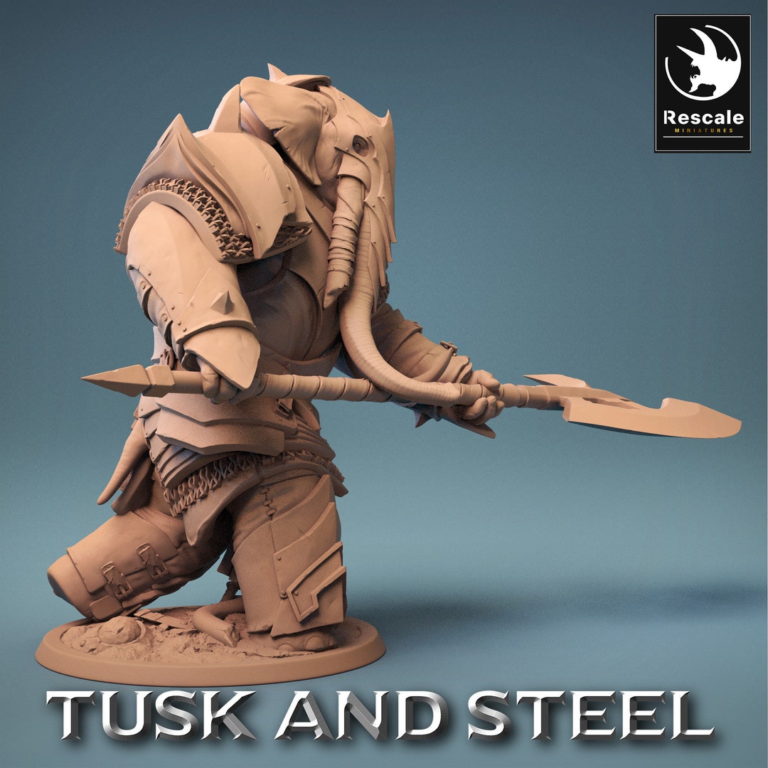 Lord of the Print Tusk and Steel Resin Miniature Loxodon - Etsy