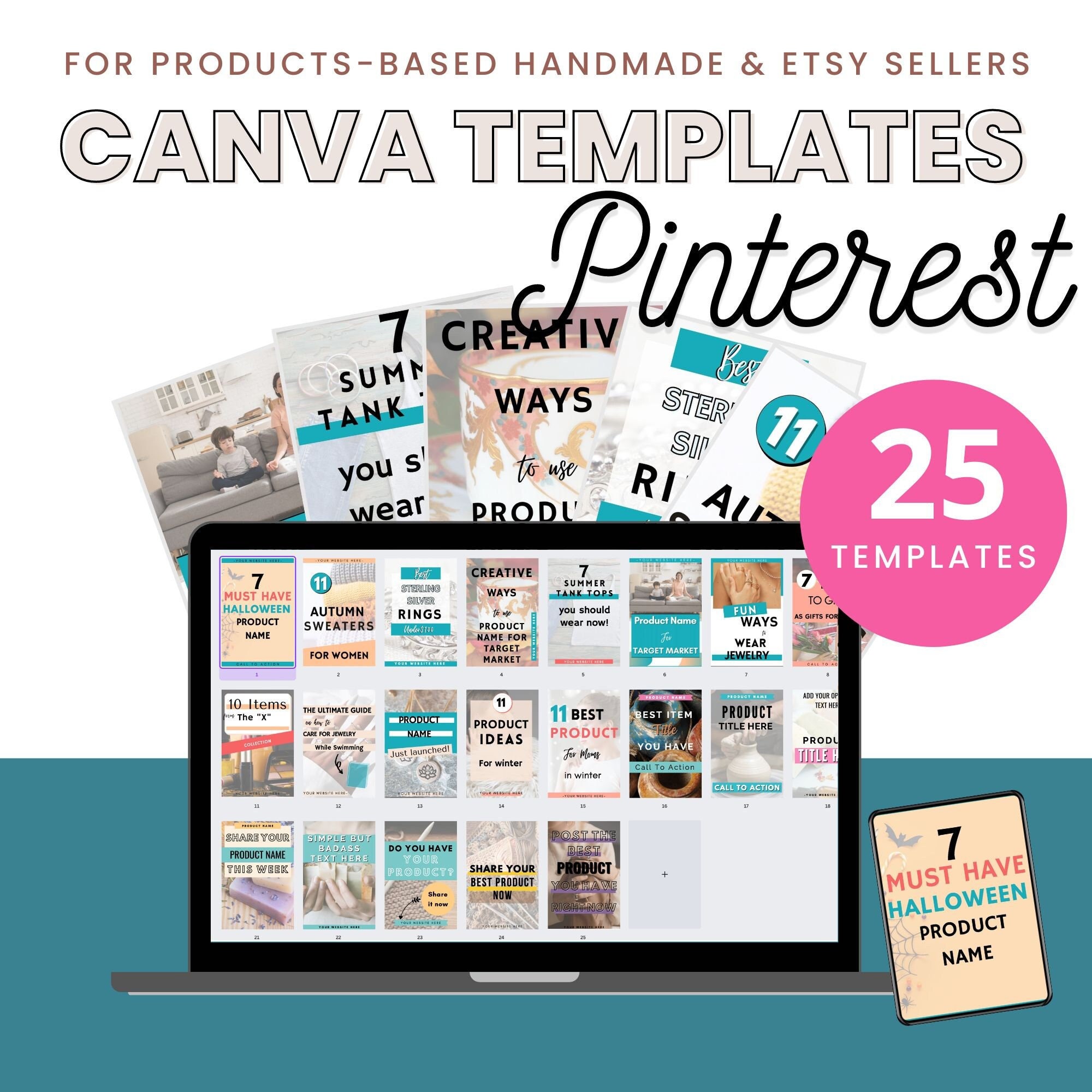 25 Pinterest Templates - Canva Templates - Products Based - Social ...