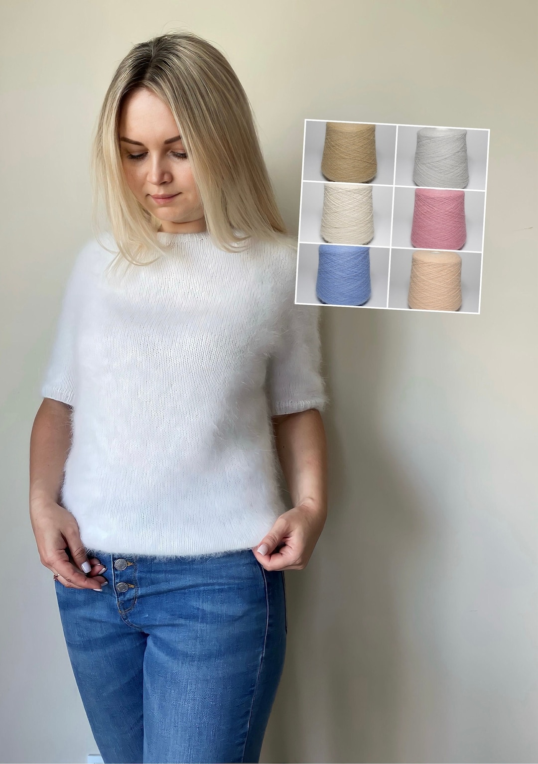 Angora Sweater Elegant Fashion Fluffy Sweater Angora Fur Warm Pullover ...