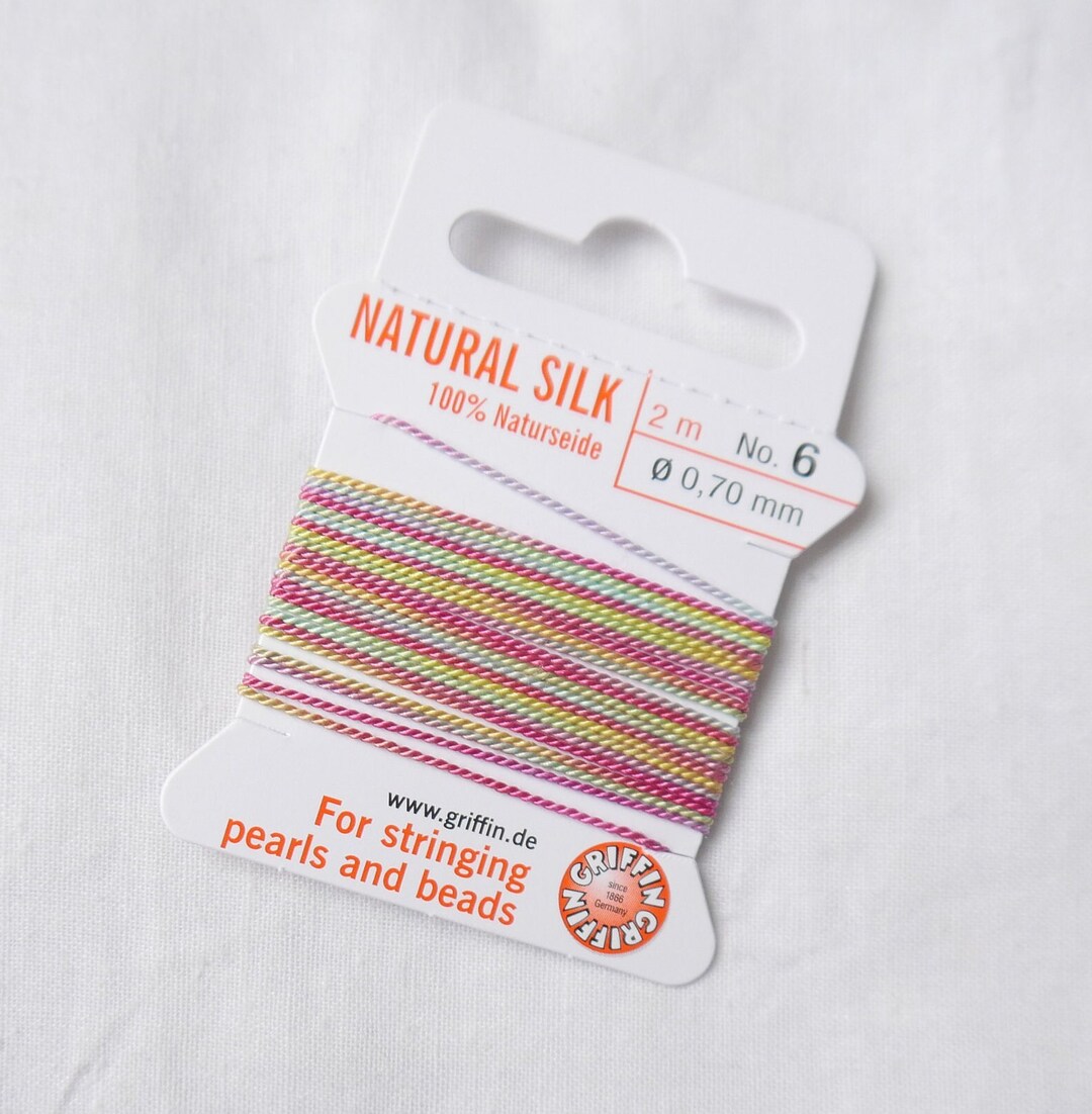 GRIFFIN Silk Thread in MUTED RAINBOW, Hand Dyed Griffin Silk, Beading ...