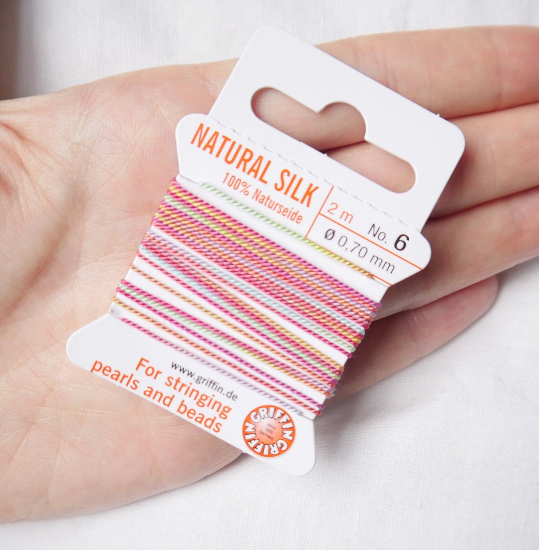 GRIFFIN Silk Thread in PINK RAINBOW, Silk Rainbow Thread for Jewellery ...