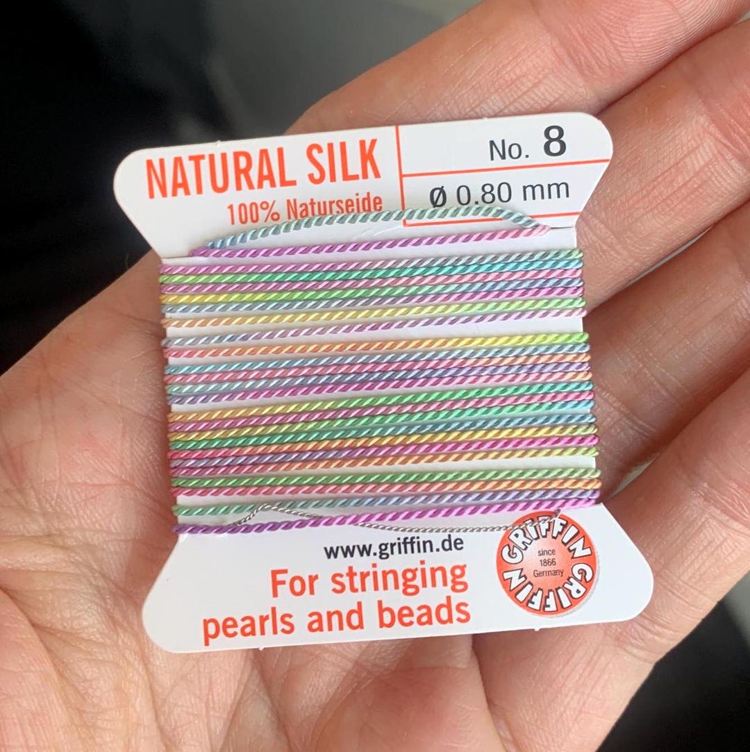 GRIFFIN Hand Dyed Light Rainbow Silk Beading Thread With Needle - Etsy