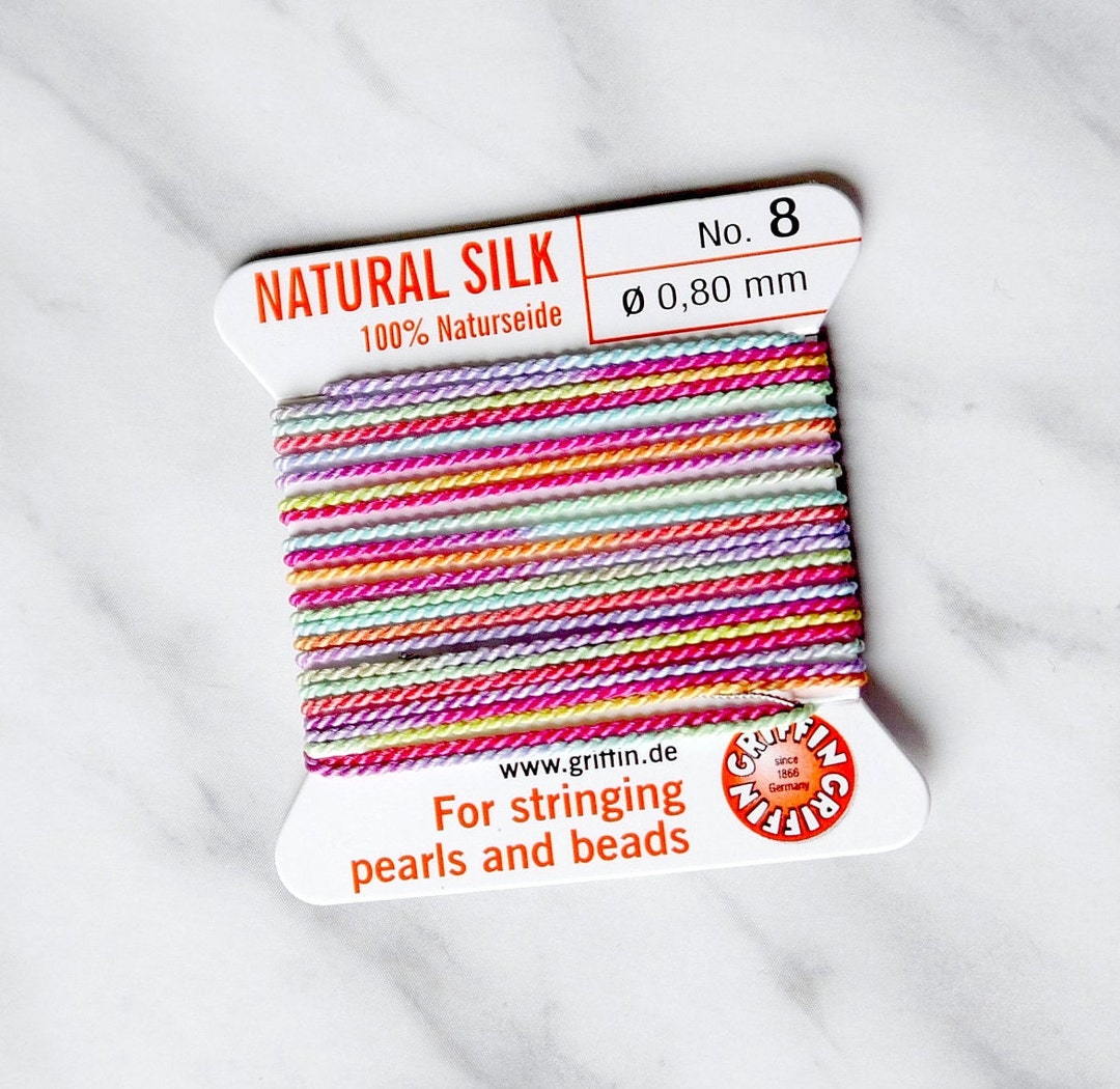 GRIFFIN Silk Thread in BRIGHT RAINBOW, Hand Dyed Thread Cord, Bead ...