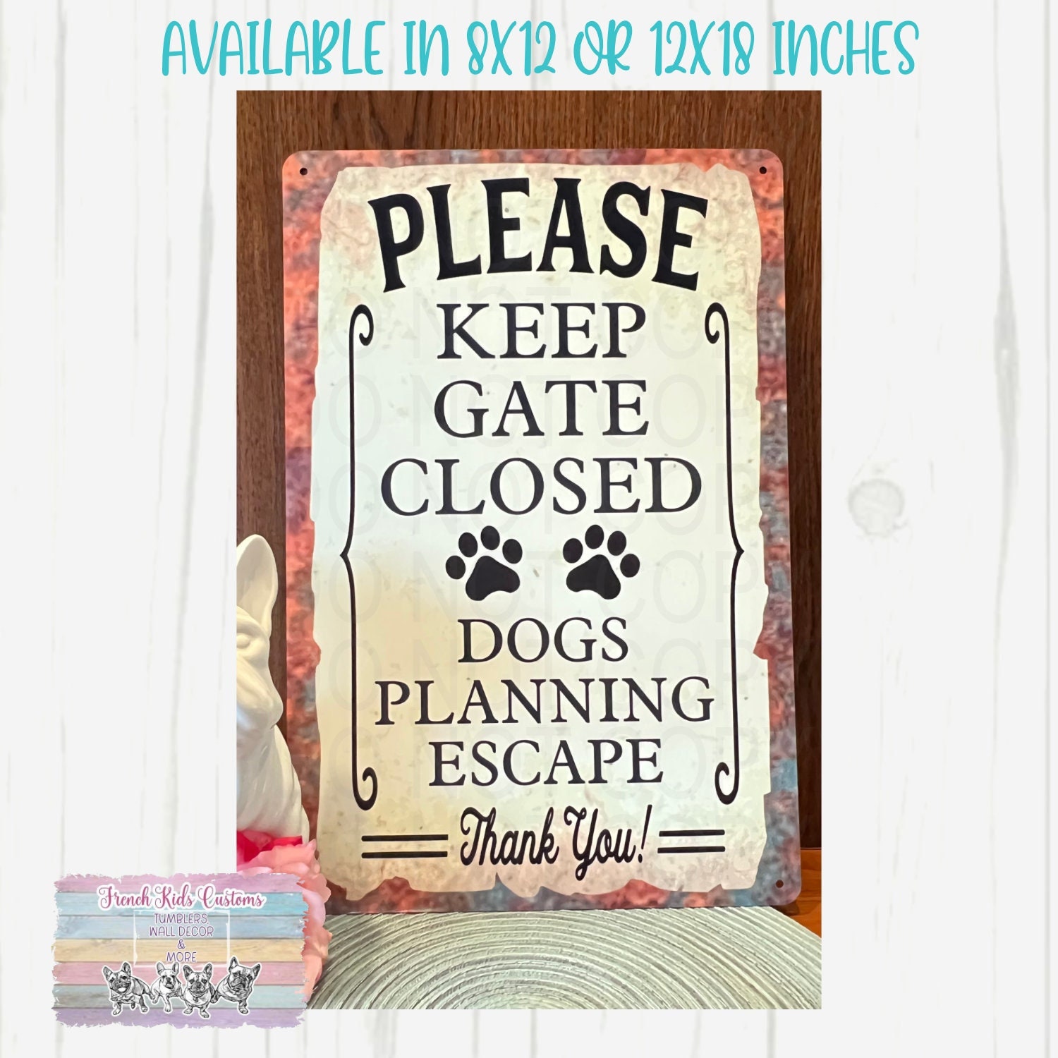 Gate Signs For Outside Venicor Dog Keep Gate Closed Sign - 14 X 9 ...