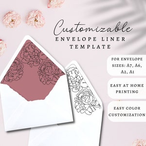 Envelope Liner Template, Printable Envelope Liner, Editable Envelope ...