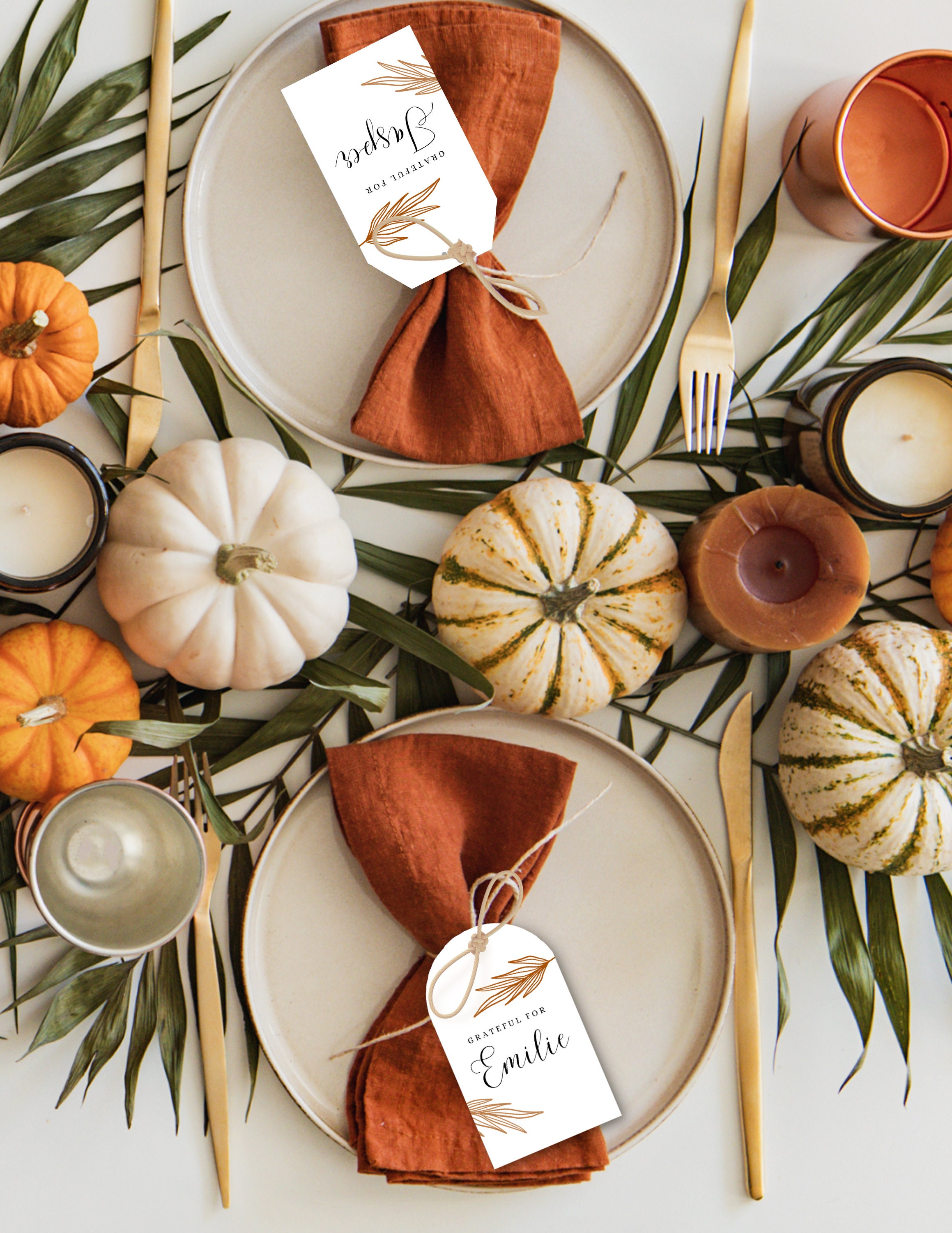 Printable Thanksgiving Place Card Tags, Thanksgiving Place Card ...