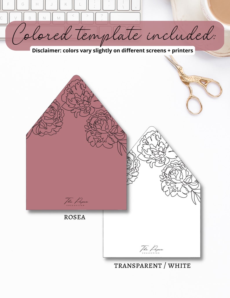 Envelope Liner Template, Printable Envelope Liner, Editable Envelope ...