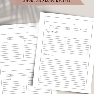 Cookbook Template, EXPANDED SET, Recipe Template, Recipe Book Template ...
