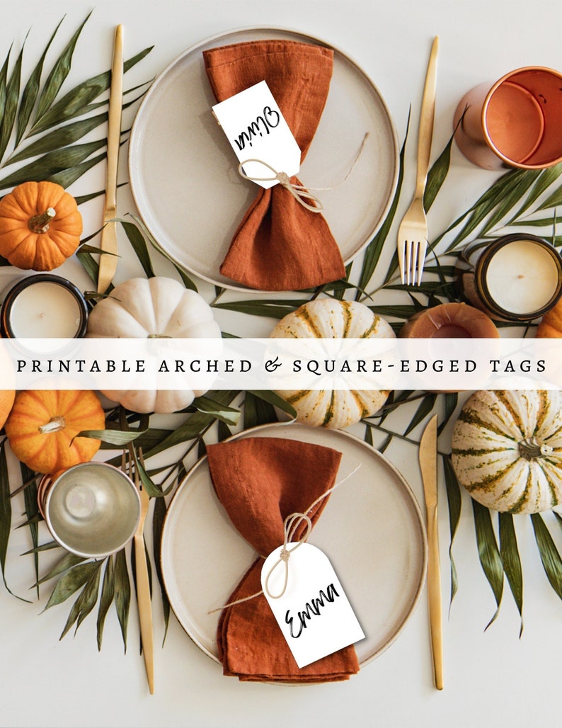 Printable Thanksgiving Place Card Tags, Thanksgiving Place Card ...