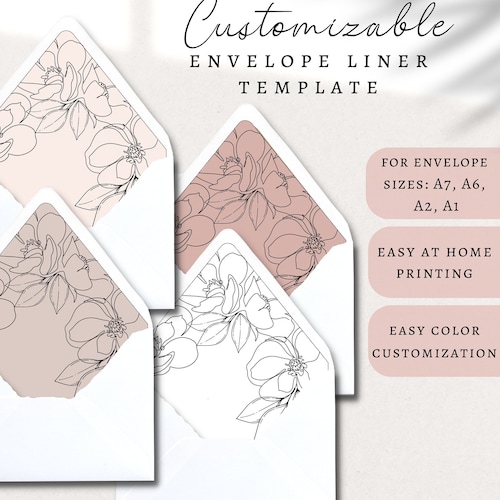 Envelope Liner Template Printable Envelope Liner Editable - Etsy
