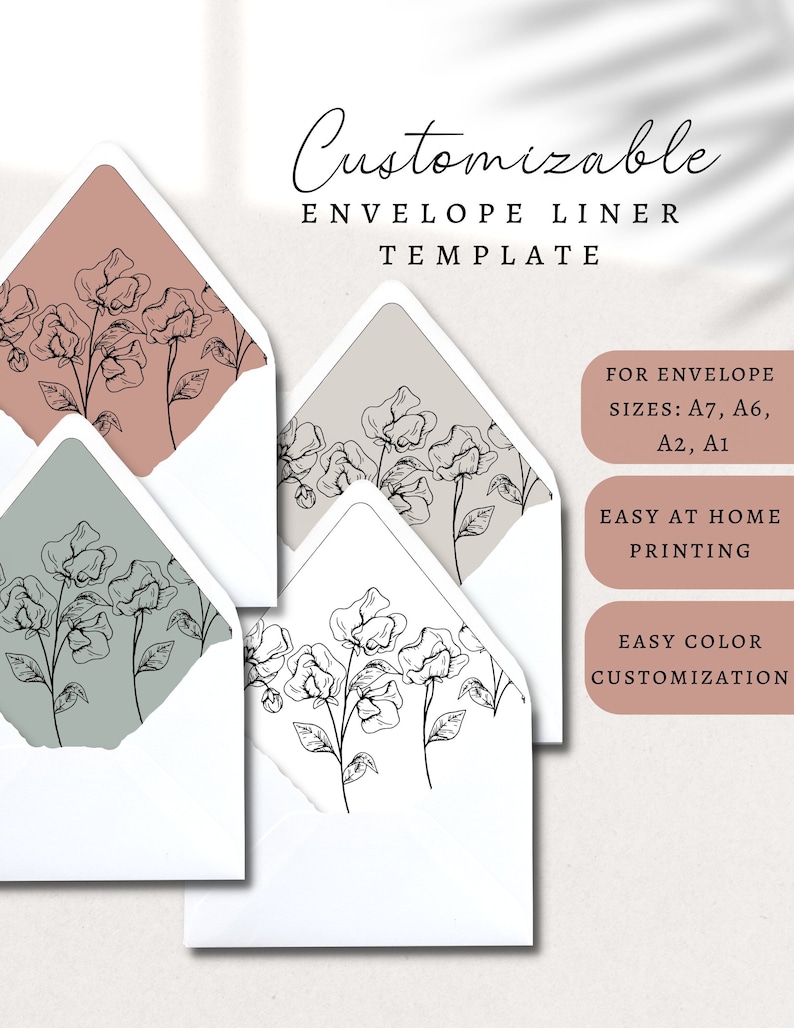 Envelope Liner Template Printable Envelope Liner Editable - Etsy