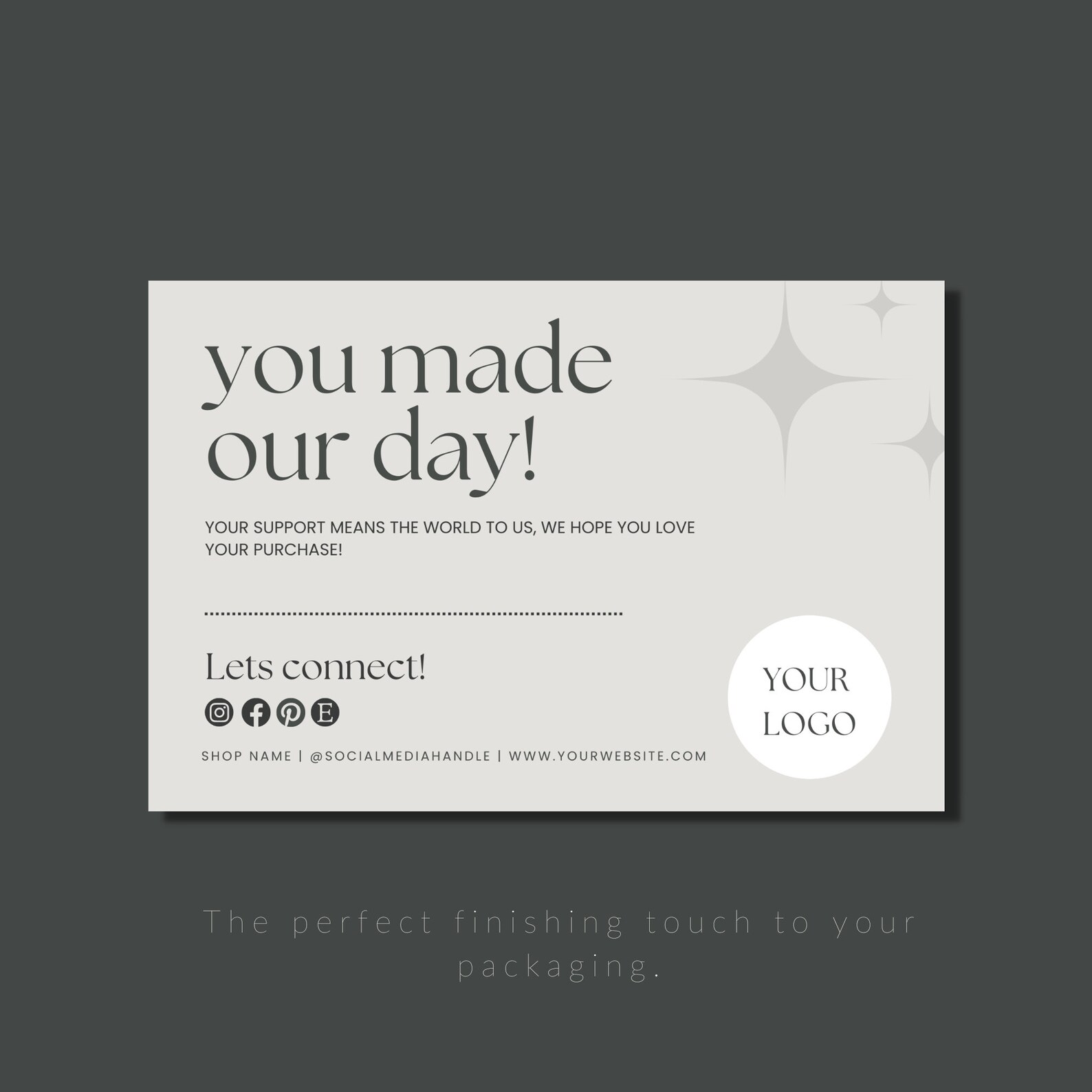Editable Business Thank You Card Template, Printable Thanks for Your ...