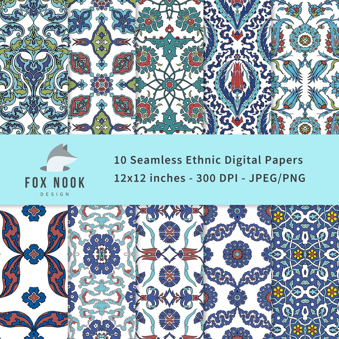 Printable Ethnic Paper Set / Ethnic, Turkish, Ottoman Pattern/ Ethnic ...