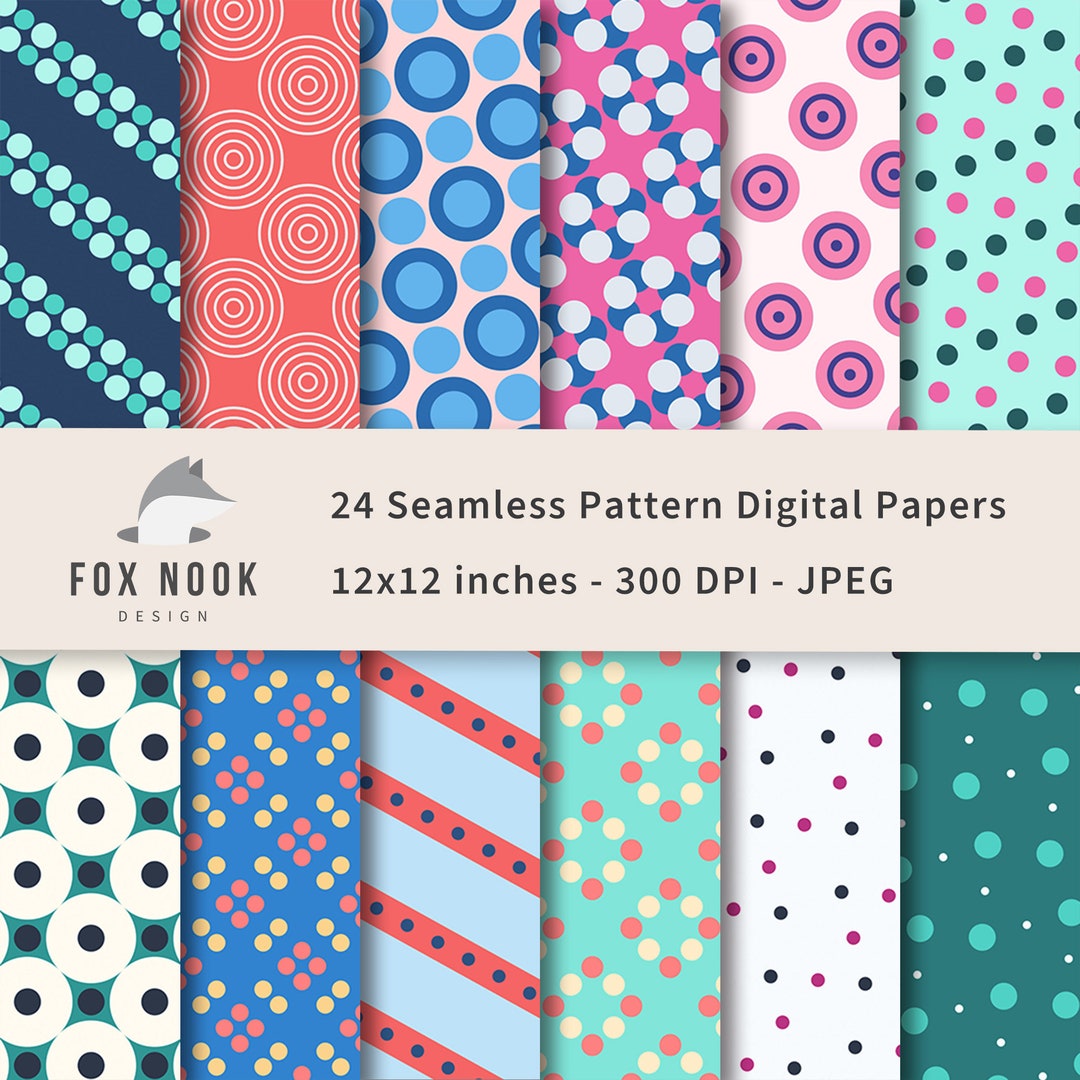 Dot Pattern Seamless Digital Paper Pack - Perfect for Scrapbooking ...