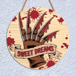 Horror Nightmare Door Sign SVG Bundle, Creepy Dream Slasher Quotes Door ...