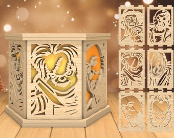 3D Horror Movies Tea Light Holder Laser Cut File, Horror Character ...