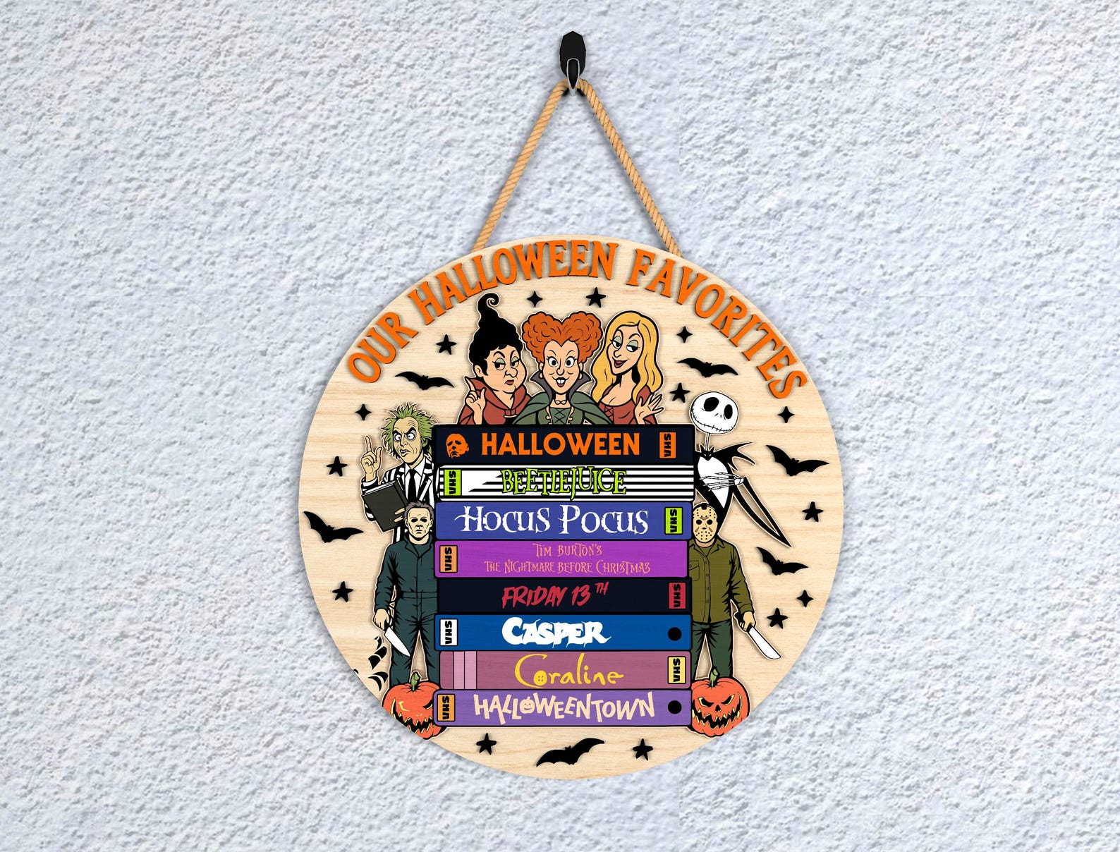 Halloween Door Sign SVG, Horror Movie Characters Spooky Family ...