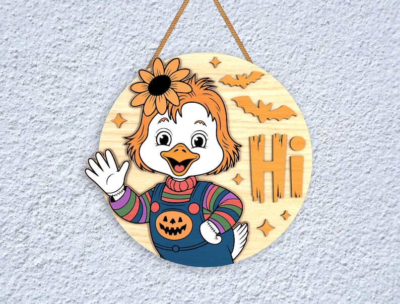 Hi Horror Goose Door Hanger SVG Bundle, Horror Movie Door Sign Laser ...