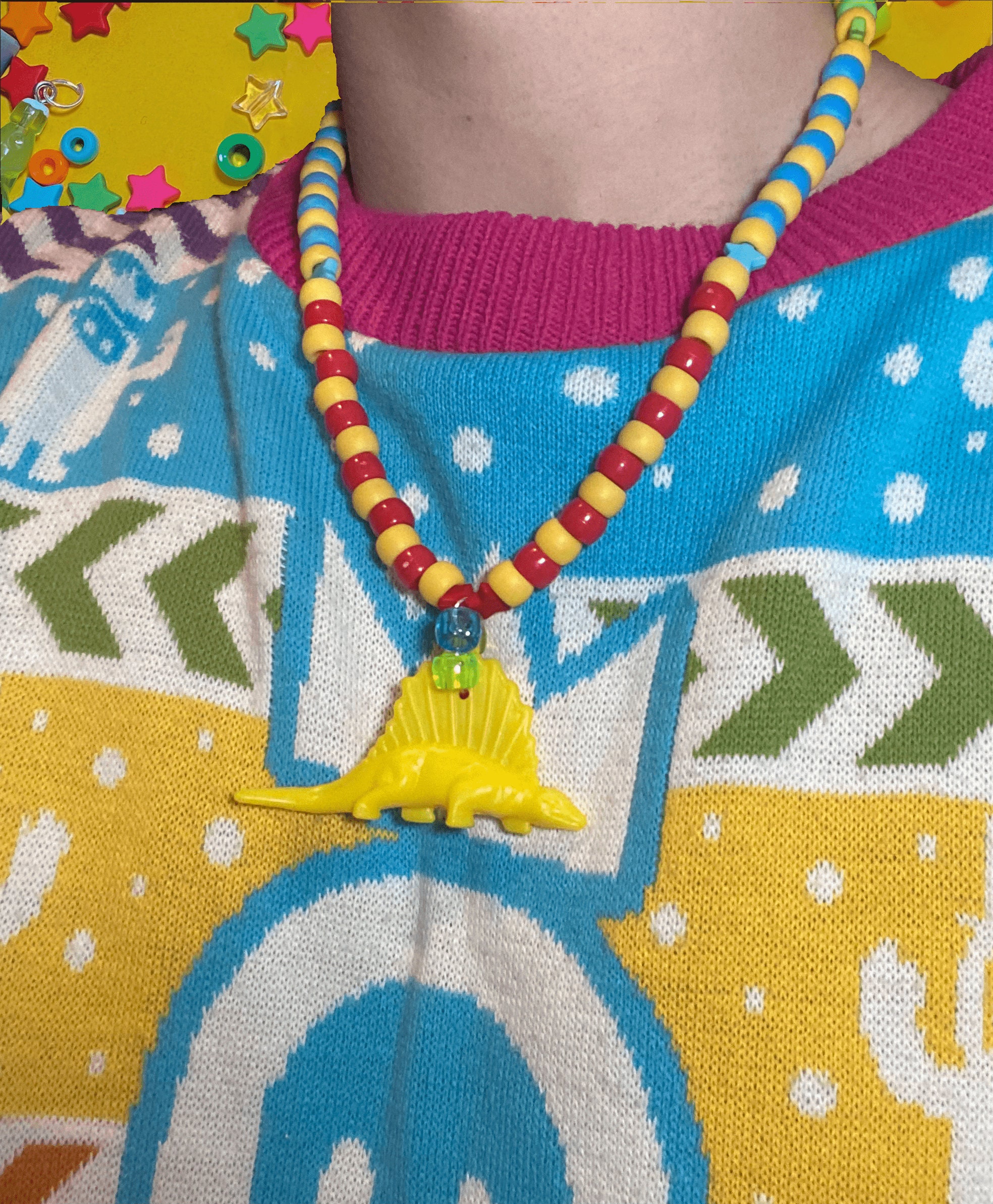 Decora/kidcore Dimetrodon Dinosaur Necklace - Etsy