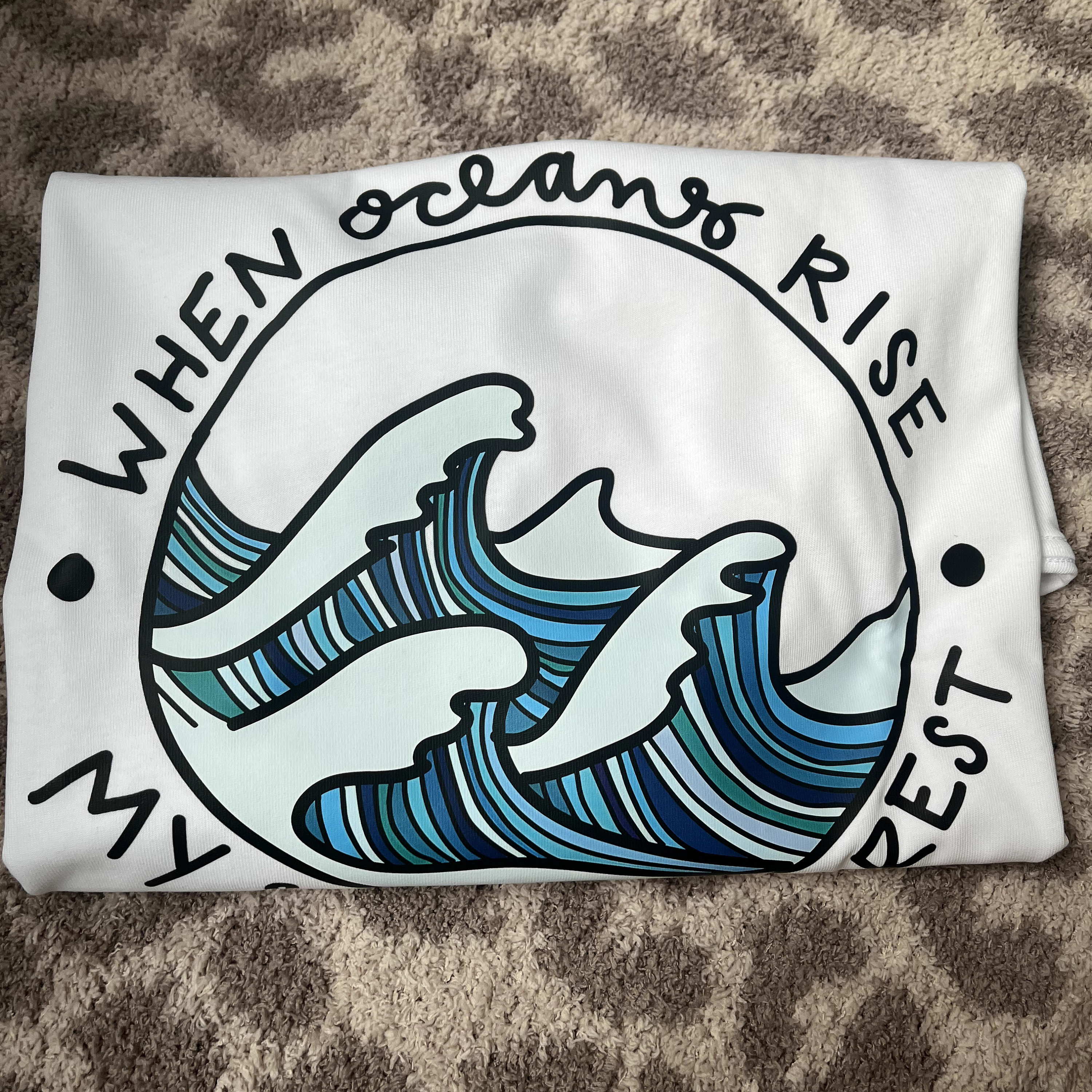 Ocean Waves Cotton T-shirt, Comfort Color Tees, Surf Shirt, Summer Tee ...